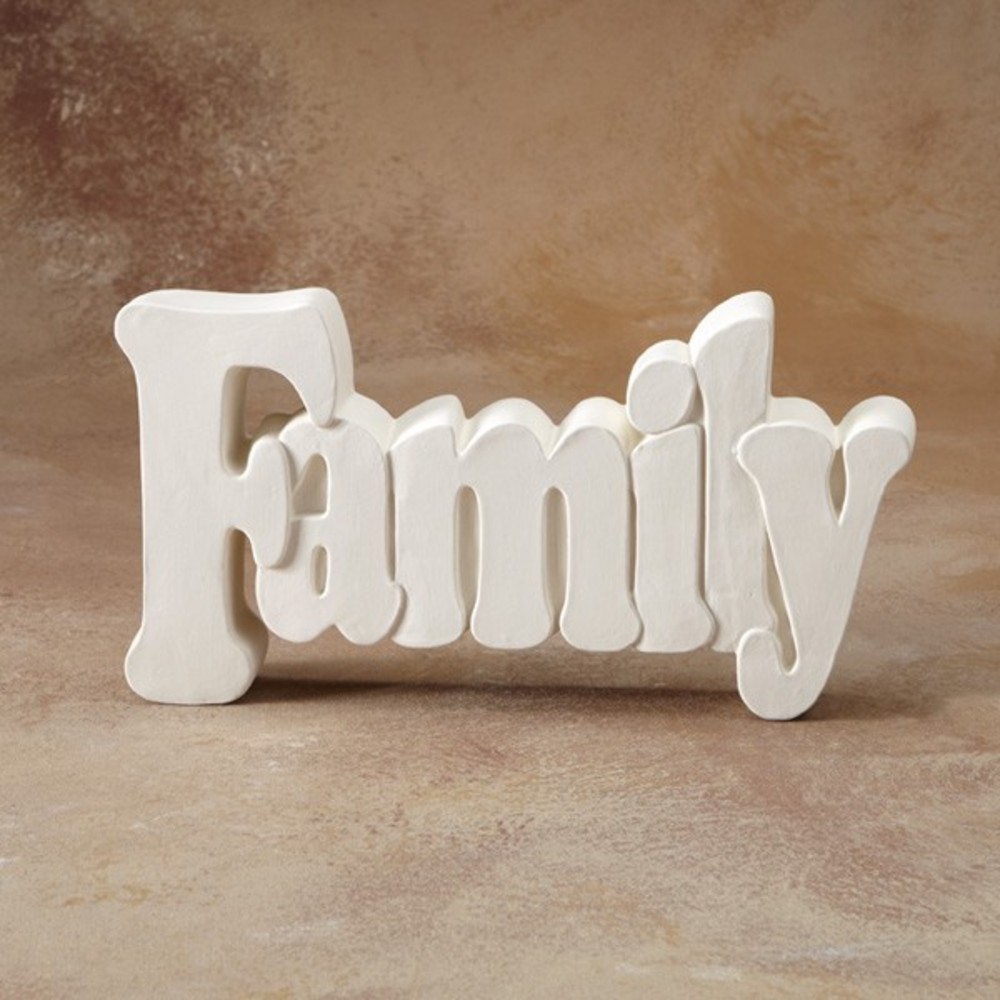 Gare Family Word Plaque, Bisqueware